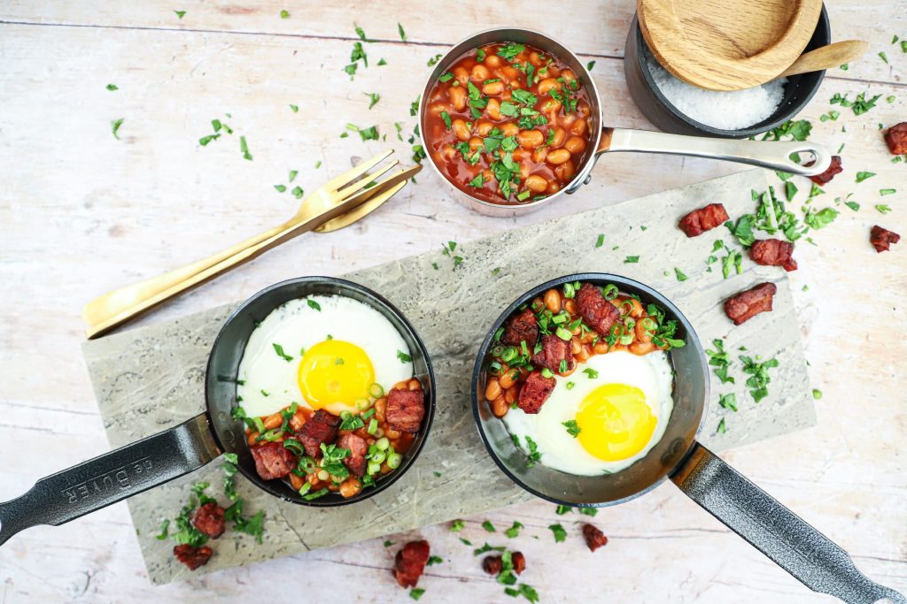 Sund morgenmad - Opskrift på spejlæg a la English Breaskfast