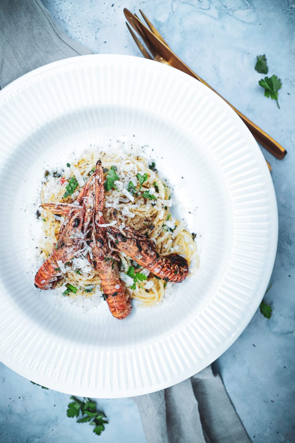 Pasta med jomfruhummer - Opskrift på skøn pasta med skaldyr