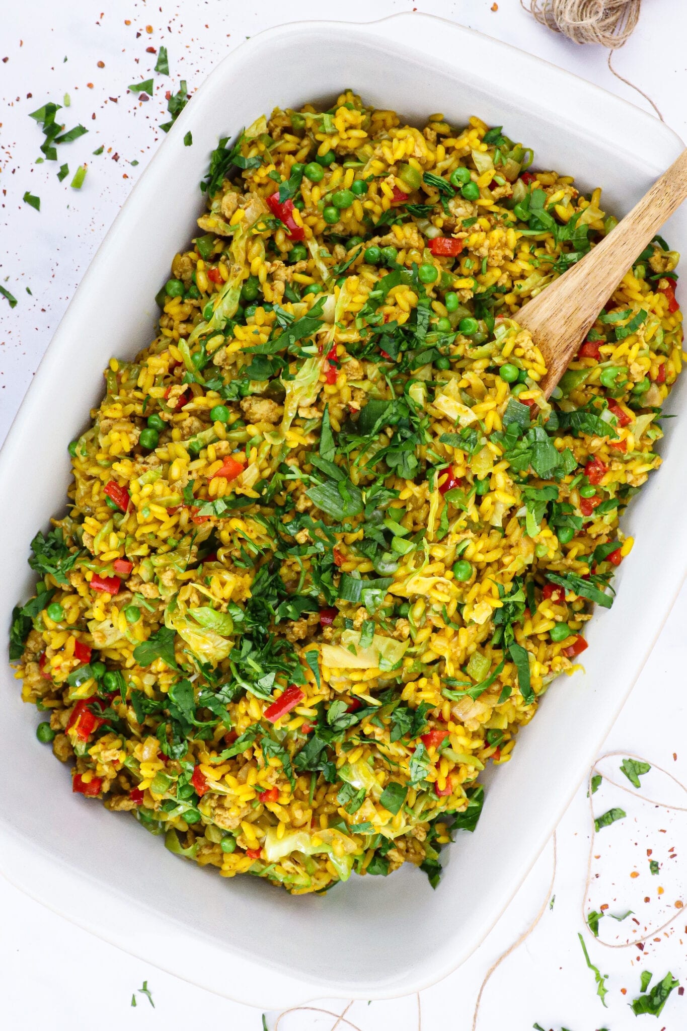 Orientalsk risret - Opskrift på risret med kylling og grøntsager