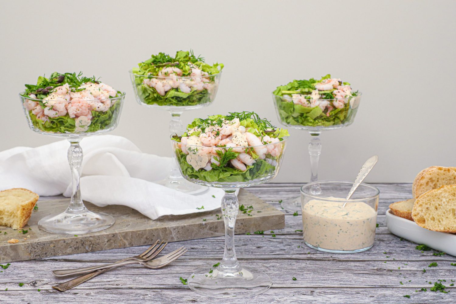 Klassisk rejecocktail - Opskrift på rejecocktail i glas