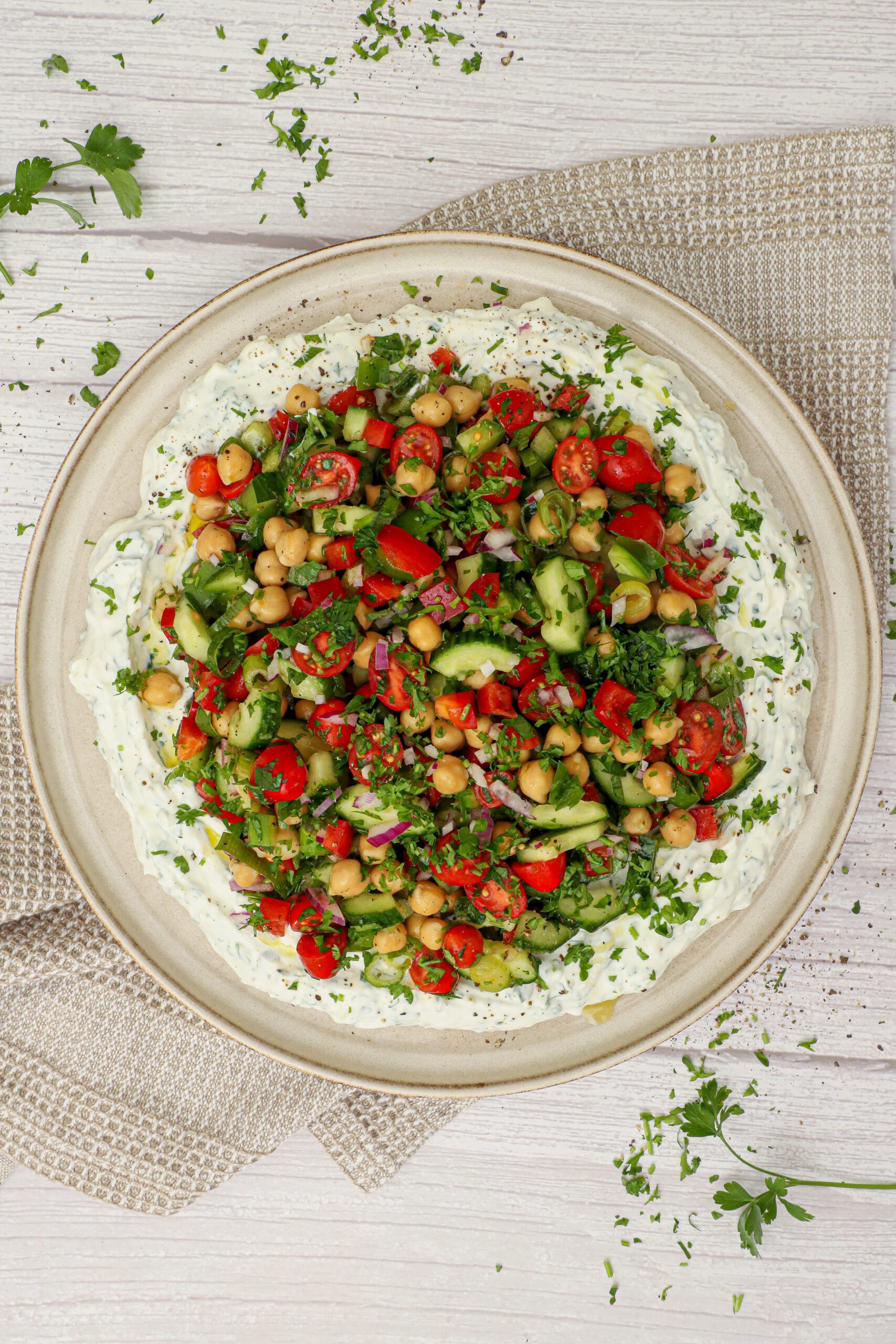 Haydari salat - Layered haydari - Opskrift på haydari med salat