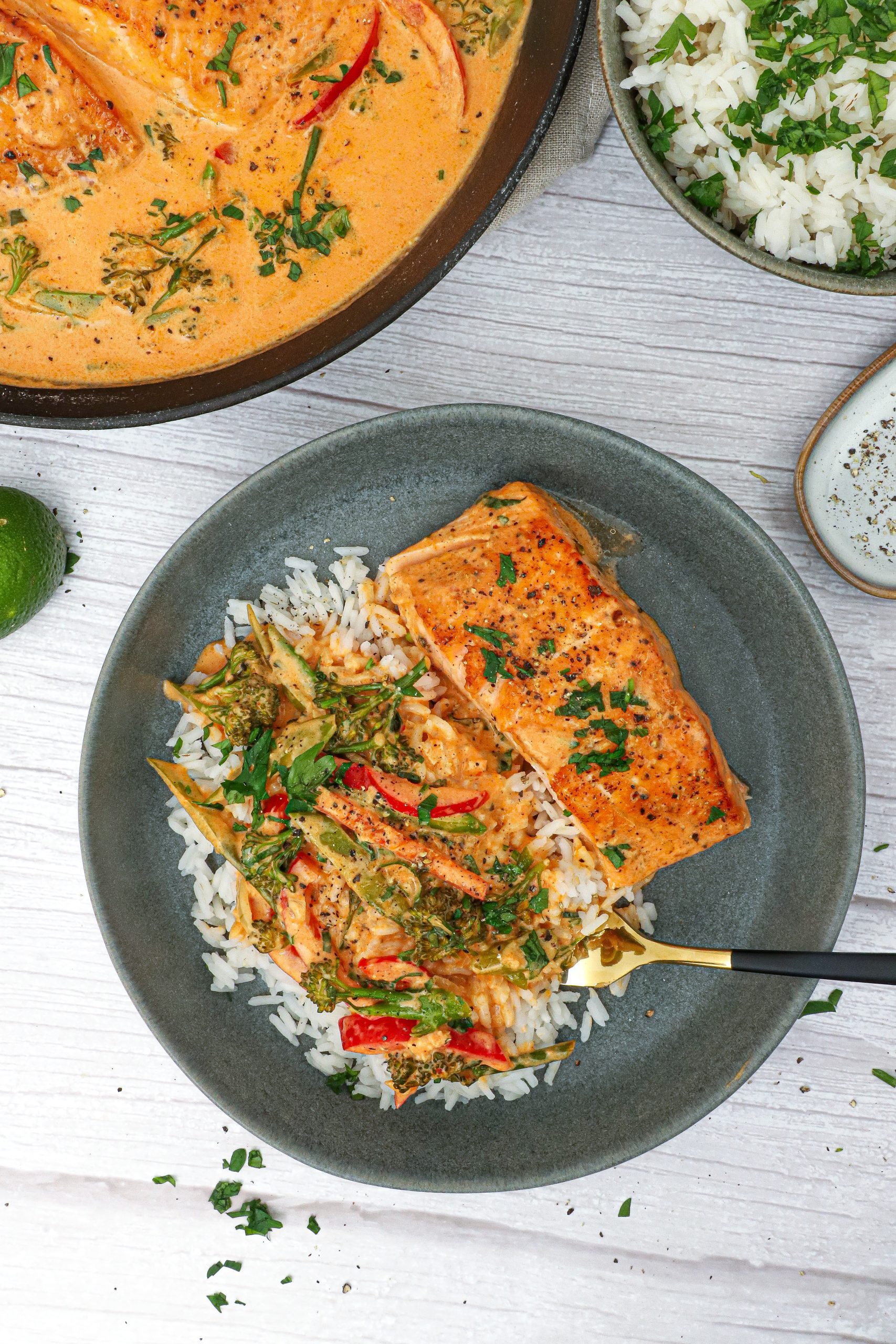 Thai inspireret rød karry med laks - Opskrift på laks i rød karry