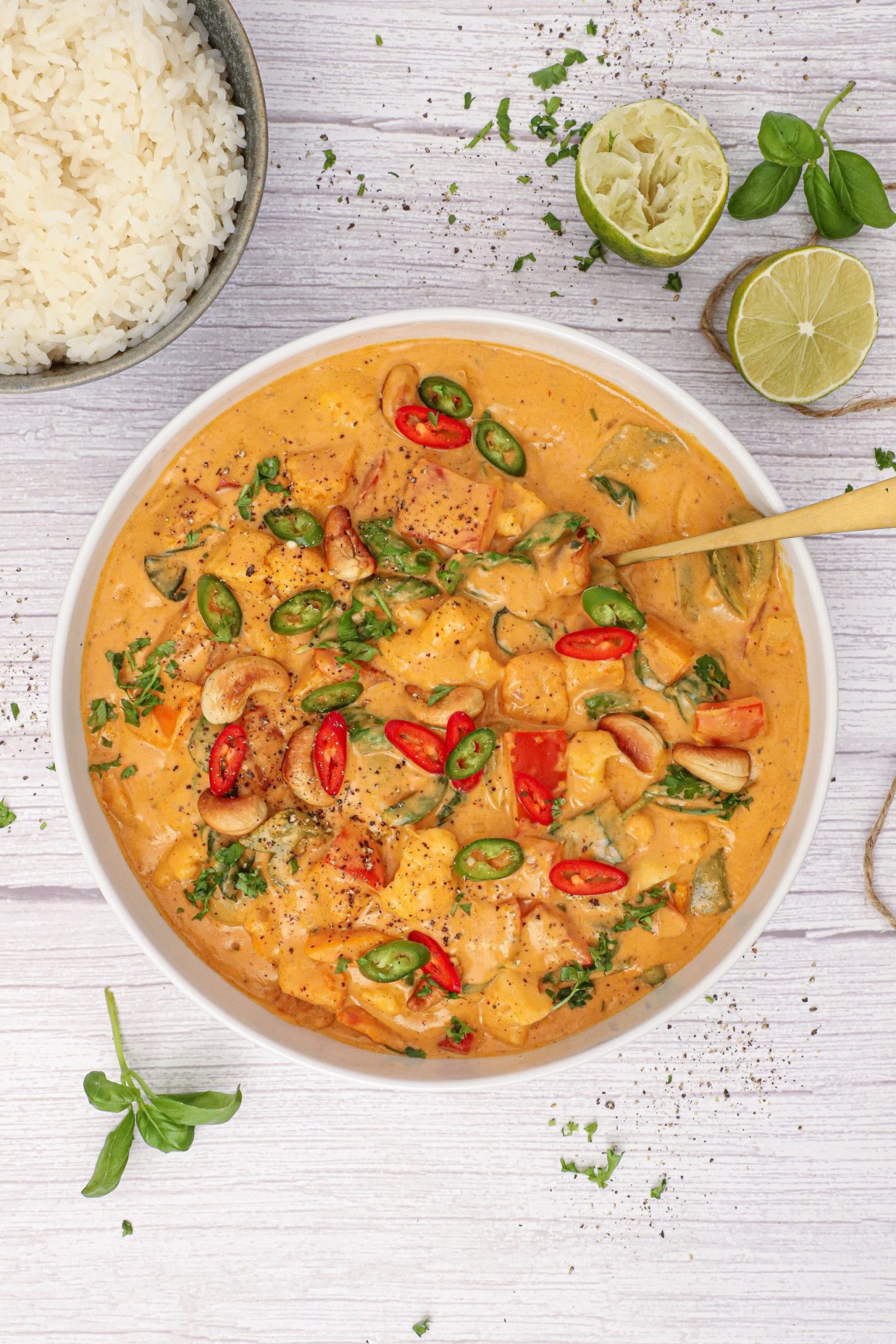 Vegetarisk panang curry - Opskrift på vegetar panang karry
