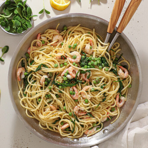 Pasta med rejer, citron og rucola – Nem pasta med rejer