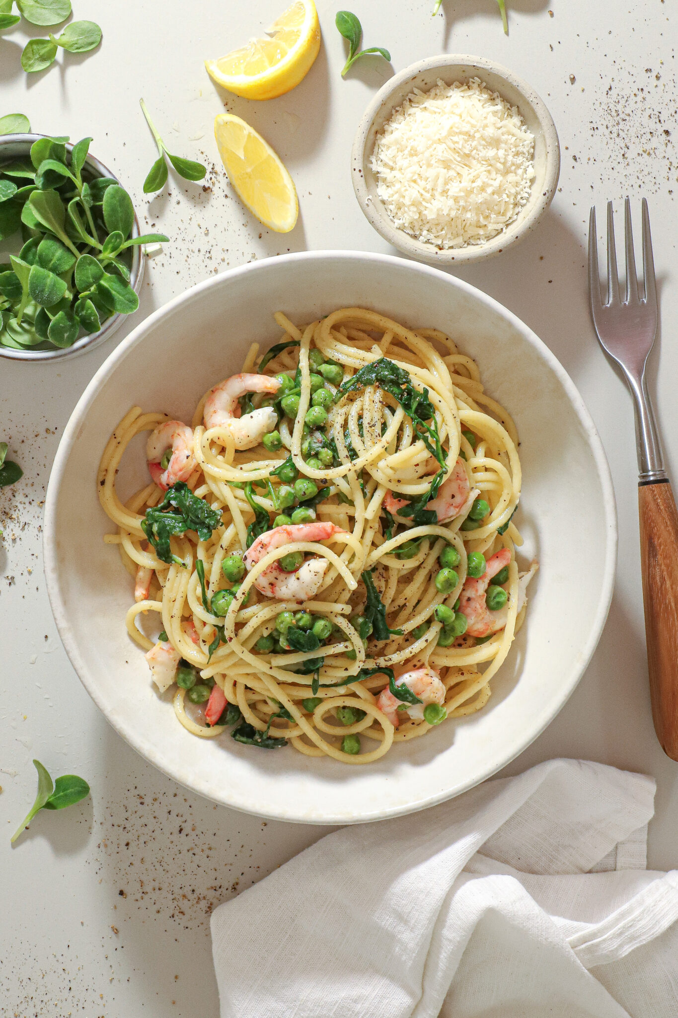 Pasta med rejer, citron og rucola – Nem pasta med rejer