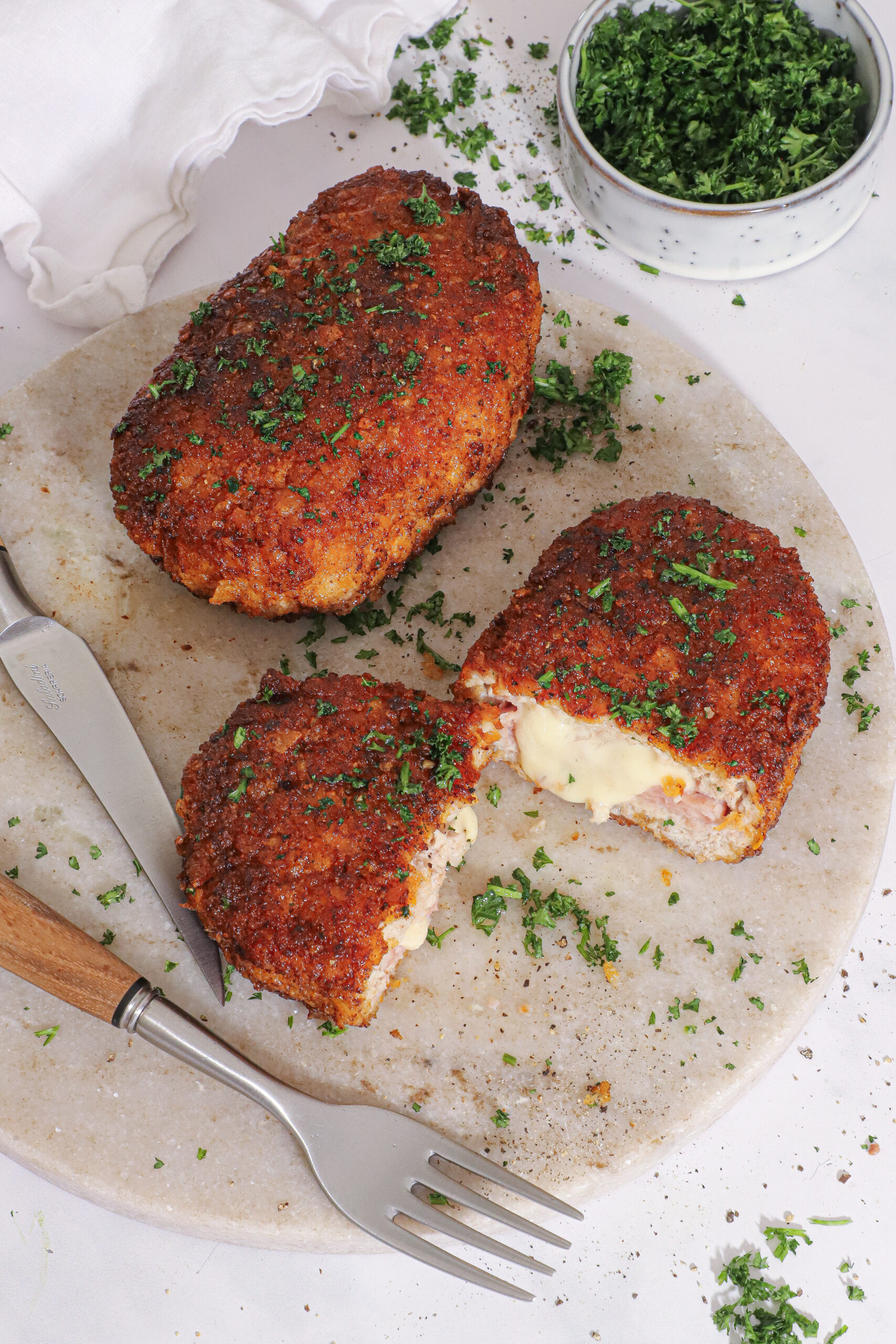 Cordon Bleu med hakket kylling – Hakket kylling med ost og skinke